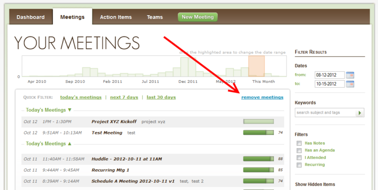 How can I remove or delete a meeting from Less Meeting? - Less Meeting