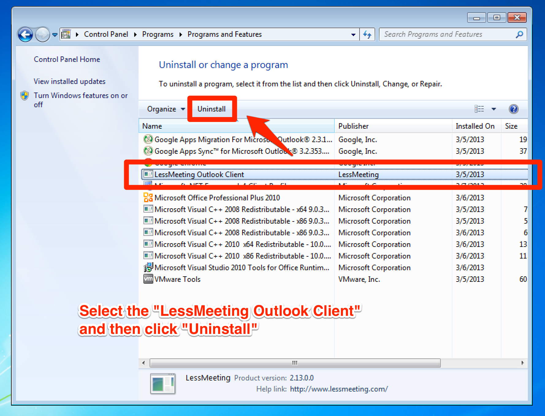 Uninstalling The Outlook Plugin Less Meeting